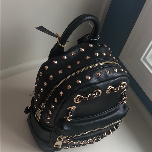 bebe | Bags | Bebe Black And Gold Mini Backpack | Poshmark